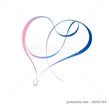 Heart line drawing calligraphy retro - Stock Illustration [38281764 ...