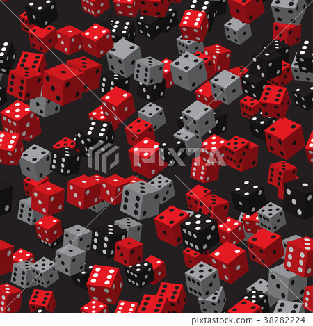 Red Black Grey Dice Seamless Pattern - Stock Illustration [38282224 ...
