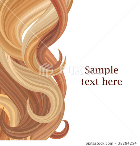Hair style background Curly blond hair border - Stock Illustration ...