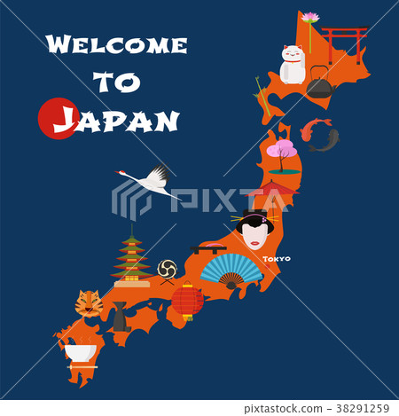 Map of Japan vector illustration, design - Stock Illustration [38291259 ...