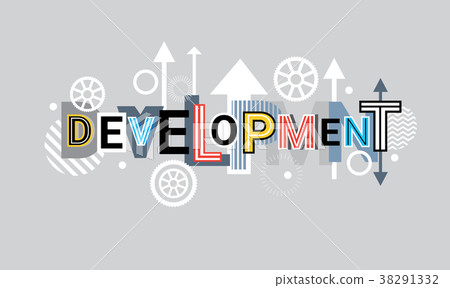 Development Creative Word Over Abstract Geometric - Stock Illustration ...