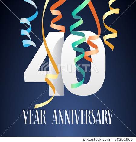 40 years anniversary celebration vector icon, logo - Stock Illustration ...