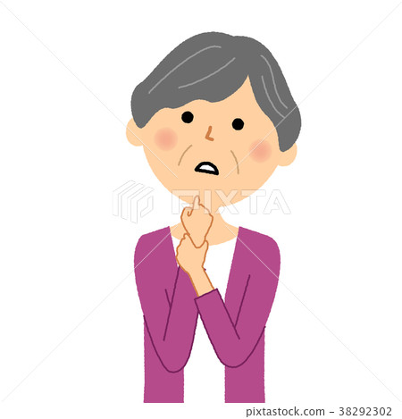 Senior lady grandma think - Stock Illustration [38292302] - PIXTA
