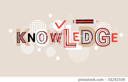 Knowledge Education Creative Word Over Abstract - Stock Illustration ...