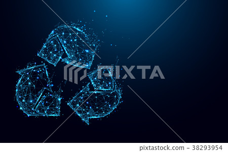 Abstract Recycle sign form lines and triangles. - Stock Illustration ...
