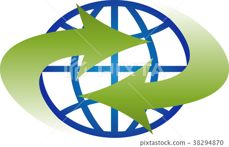 Earth, globe, world globe, arrows, logistics, logo - Stock Illustration ...