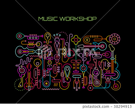 Music Workshop vector illustration - Stock Illustration [38294913] - PIXTA
