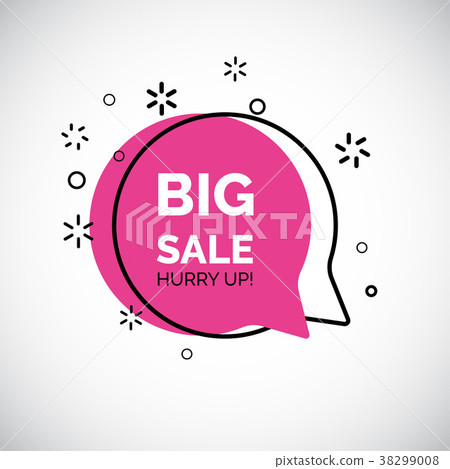 Big sale offer discount geometric pink price label - Stock Illustration ...