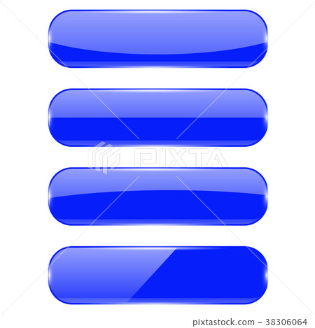 Blue oval buttons with reflection-插圖素材 [38306064] - PIXTA圖庫