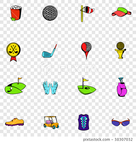 Golf set icons - Stock Illustration [38307032] - PIXTA