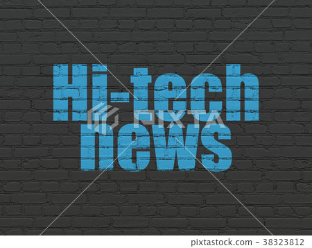 News concept: Hi-tech News on wall background - Stock Illustration ...