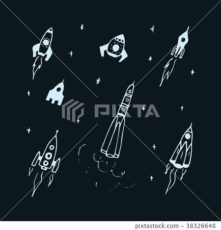 Vector set of hand drawn doodle rocket icon-插圖素材 [38326648] - PIXTA圖庫