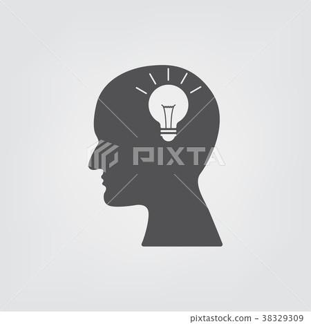 Head with bulb icon - Stock Illustration [38329309] - PIXTA