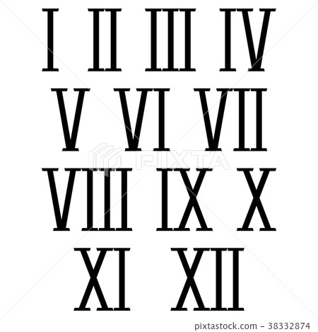 Roman numerals. Black numbers on white background - Stock Illustration ...