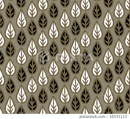 Abstract floral leaf tile pattern. Leaves ornament - Stock Illustration ...