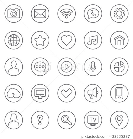 Contact and communication thin line web icons set - Stock Illustration [38335287] - PIXTA