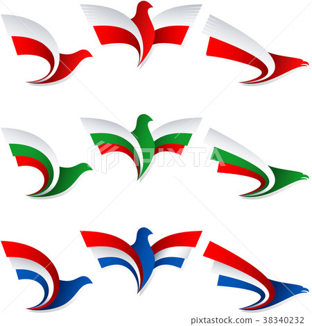 Bird Fly Flag Poland Bulgaria Netherlands Holland - Stock Illustration ...