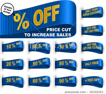 Marketing Tag Clothes Label Sticker Sewn Price Cut-插圖素材 [38340561 ...