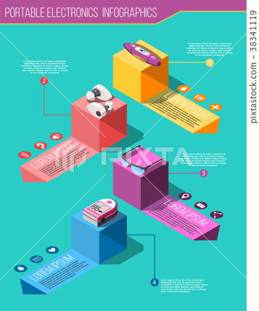 Portable Electronics Isometric Infographics - Stock Illustration ...