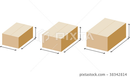 Outer dimensions of cardboard box - Stock Illustration [38342814] - PIXTA