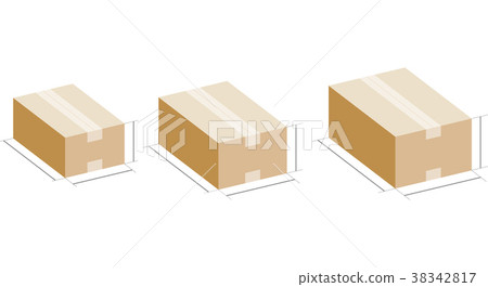 Outer dimensions of cardboard box - Stock Illustration [38342817] - PIXTA