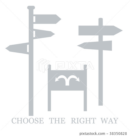 Set of colored stylized icons road signs and an - Stock Illustration ...