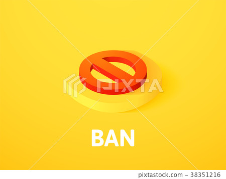 Ban isometric icon, isolated on color background - Stock Illustration ...