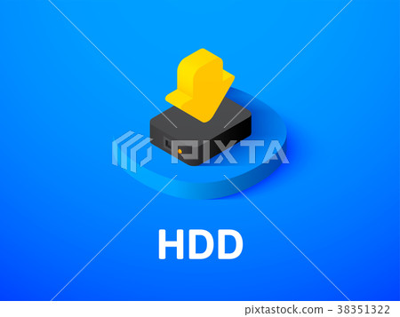 HDD isometric icon, isolated on color background - Stock Illustration ...