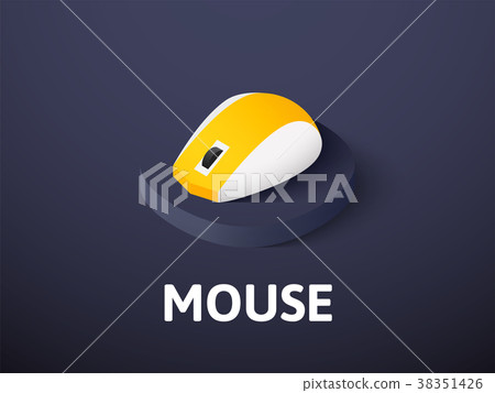 Mouse isometric icon, isolated on color background - Stock Illustration ...