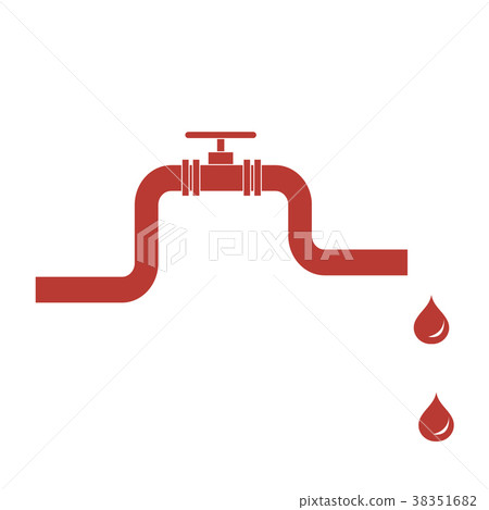 Stylized icon of the pipe with a valve and fuel - Stock Illustration ...