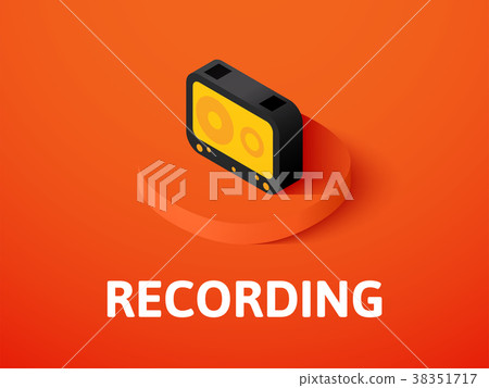 Recording isometric icon, isolated on color - Stock Illustration ...