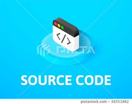 Source code isometric icon, isolated on color - Stock Illustration ...
