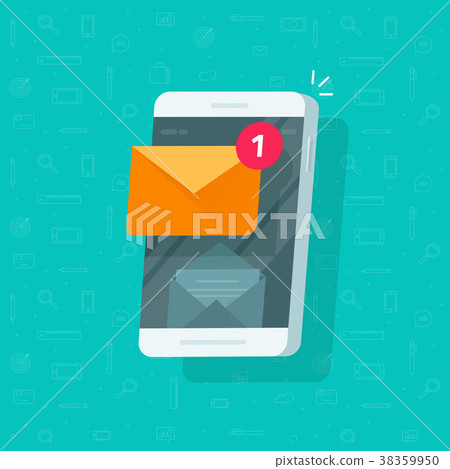 New email notification on mobile phone vector - Stock Illustration ...