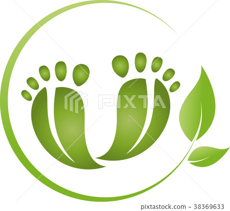 Feet, leaves, foot care, wellness, logo - Stock Illustration [38369633 ...