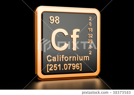 Californium Cf chemical element. 3D rendering - Stock Illustration ...