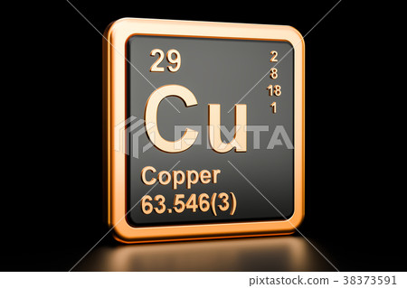 Copper Cu chemical element. 3D rendering - Stock Illustration [38373591 ...