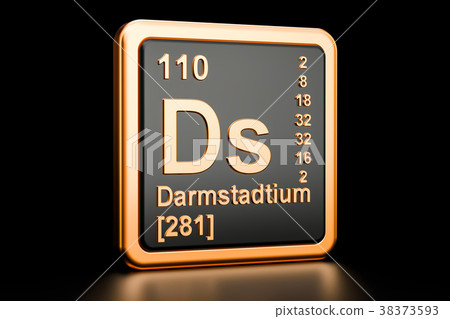 Darmstadtium Ds chemical element. 3D rendering - Stock Illustration ...