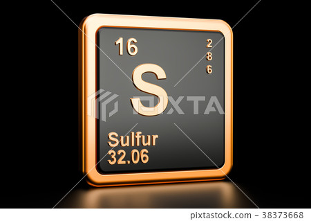 Sulfur S chemical element. 3D rendering - Stock Illustration [38373668 ...