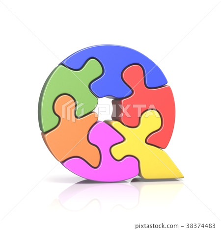 Puzzle jigsaw letter Q 3D - Stock Illustration [38374483] - PIXTA
