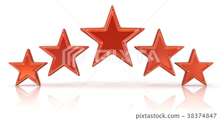 3D rendering of five red stars - Stock Illustration [38374847] - PIXTA