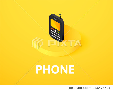 Phone isometric icon, isolated on color background - Stock Illustration ...