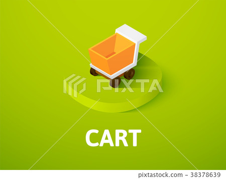 Cart isometric icon, isolated on color background - Stock Illustration ...
