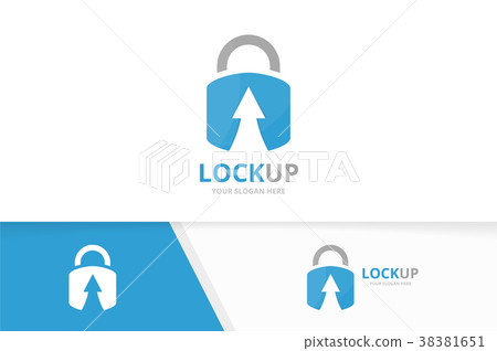 Vector lock and arrow up logo combination. Safe - Stock Illustration ...