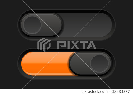 On and Off long oval icons. Black and orange - Stock Illustration ...