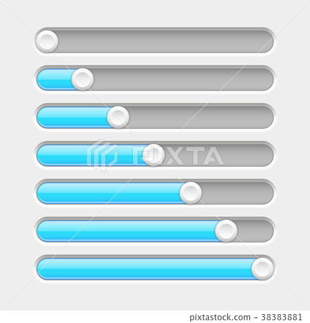 Slider bar. Gray and blue interface element - Stock Illustration ...