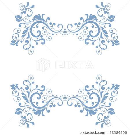 Blue floral decoration. Dividers - Stock Illustration [38384306] - PIXTA
