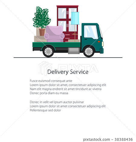 Freight Car is Transporting Furniture, Brochure - Stock Illustration ...