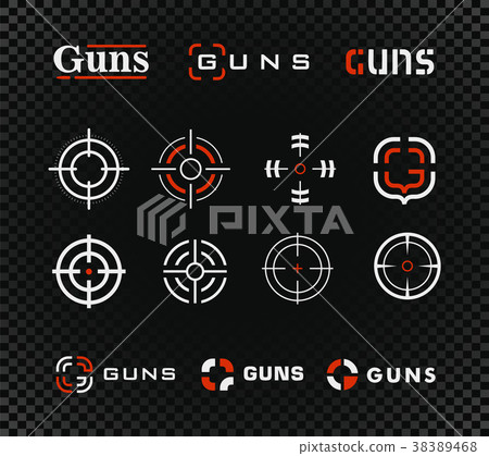 Shooting range vector template and icon collection - Stock Illustration ...