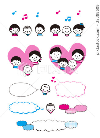 Smile family heart set - Stock Illustration [38389609] - PIXTA