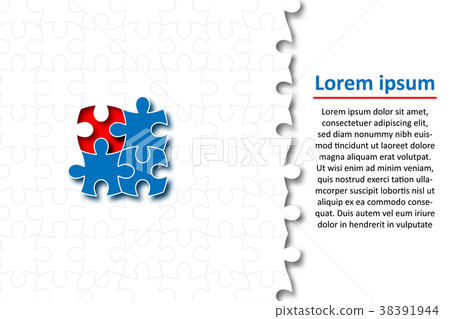 Blue pieces of paper cut Jigsaw puzzle - Stock Illustration [38391944 ...